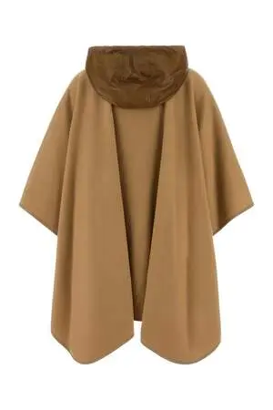 Moncler Camel Wool Blend Cape