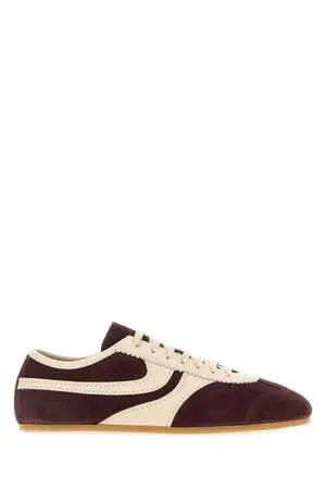 Dries Van Noten Two-tone Suede And Leather Sneakers - White