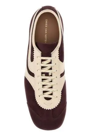 Dries Van Noten Two-tone Suede And Leather Sneakers