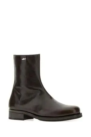 Our Legacy Chocolate Leather Camion Ankle Boots