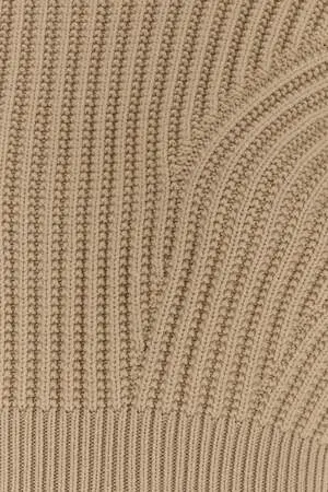 Sportmax Beige Cotton Blend Cropped Sweater