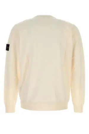 Stone Island Ivory Wool Sweater