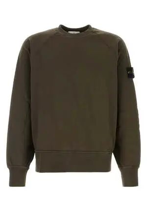 Stone Island Khaki Cotton Sweatshirt - Green