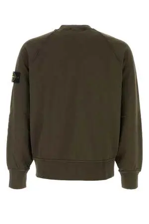 Stone Island Khaki Cotton Sweatshirt