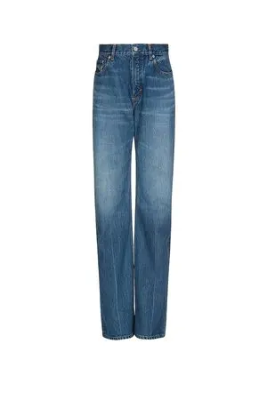 Alaïa Bootcut Leg In Blue - Blue Stone