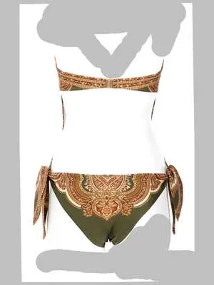 Zimmermann Paisley Print Bandeau Bikini - Multicolor