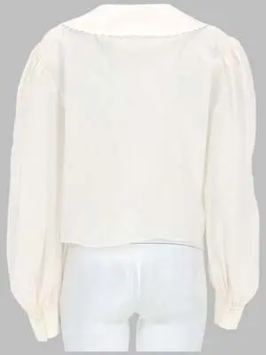 Chloé Silk Blouse With Puff Sleeves - Cream
