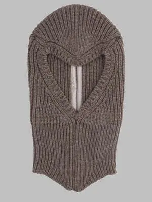 Rick Owens Ribbed Balaclava - Brown