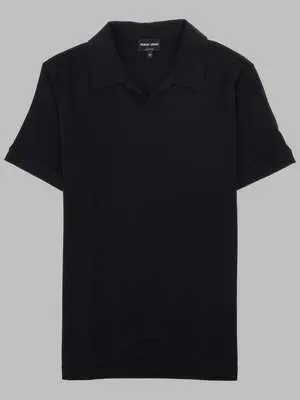 Giorgio Armani Viscose Polo Shirt - Black