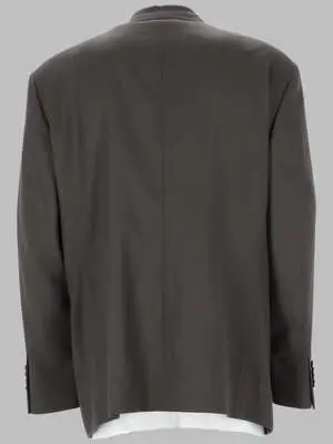 Giorgio Armani Abito Doppiopetto Over In Lana - Gray