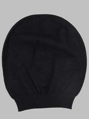 Rick Owens Ribbed Knit Beanie - Black