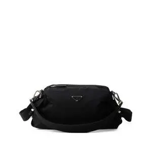 Prada Explore Re-nylon Shoulder Bag With Leather Accents - Black