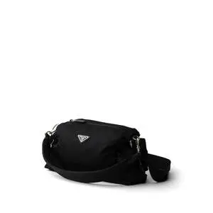 Prada Explore Re-nylon Shoulder Bag With Leather Accents - Black