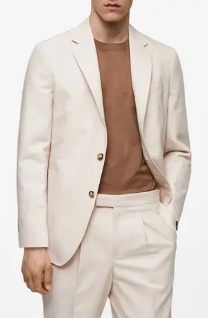 Mango Slim Fit Cotton Blazer