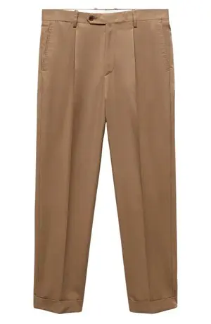 Mango Slim Fit Virgin Wool & Cotton Pants