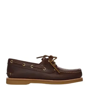 Timberland Contrast Stitched Loafers - Brown