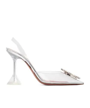 Amina Muaddi Begum Glass Sling 95 High-heeled Sandals - Transparent Color