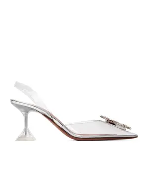 Amina Muaddi Begum Glass Sling 70 High-heeled Sandals - Transparent