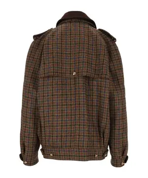 BLAZÉ MILANO Checked Wool Trench Jacket