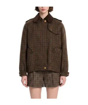 BLAZÉ MILANO Checked Wool Trench Jacket
