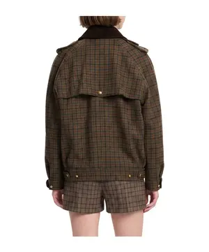 BLAZÉ MILANO Checked Wool Trench Jacket