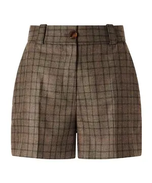 BLAZÉ MILANO Teke Checked Wool And Cashmere-blend Shorts