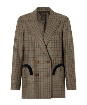 BLAZÉ MILANO Checked Wool And Cashmere-blend Jacket