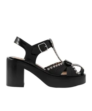 Bally Pasely Perforated Studded Leather Platform Sandals