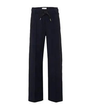 LANVIN Drawstring Pressed-crease Trousers - Navy Blue