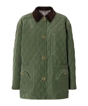 BLAZÉ MILANO Clelia" Matelassé Corduroy Jacket With Contrasting Collar