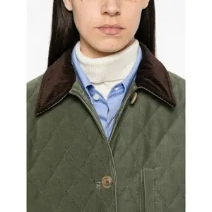BLAZÉ MILANO Clelia" Matelassé Corduroy Jacket With Contrasting Collar