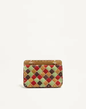 Valentino Garavani Rockstud Spike Small Patchwork Suede Bag