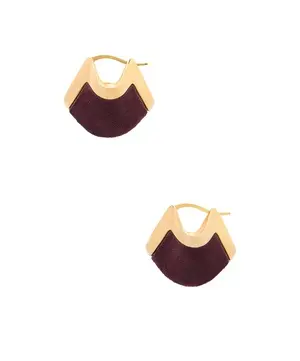Khaite Lotus Gold-plated And Suede Drop Earrings - Red