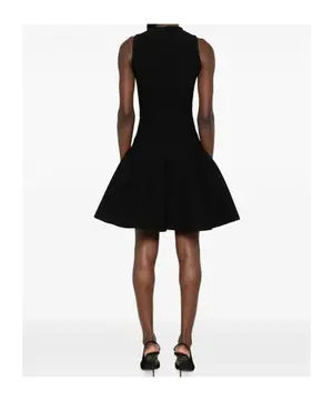Alaïa Cross-neck Flared Mini Dress