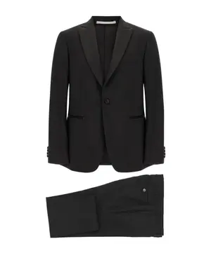 Pal Zileri Long-sleeved Blazer And Trousers Set - Black