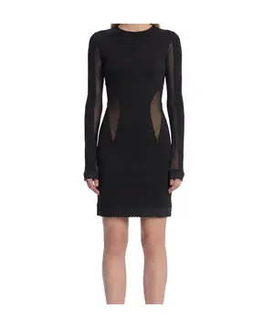 Attico Sheer Panel Mini Dress - Black