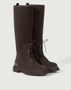 Brunello Cucinelli Suede Boots With Precious Detail