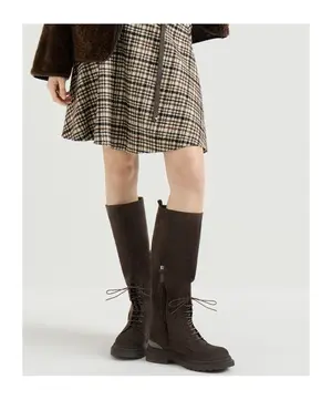 Brunello Cucinelli Suede Boots With Precious Detail