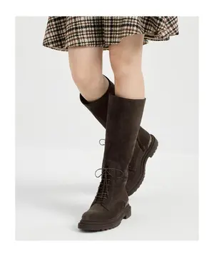 Brunello Cucinelli Suede Boots With Precious Detail