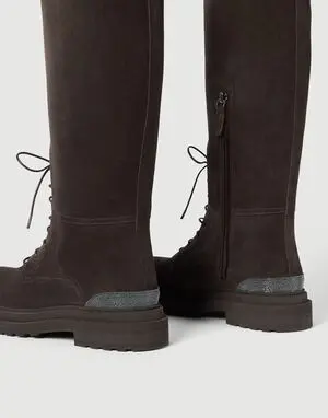Brunello Cucinelli Suede Boots With Precious Detail
