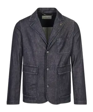 Canali Long-sleeve Denim Jacket - Black