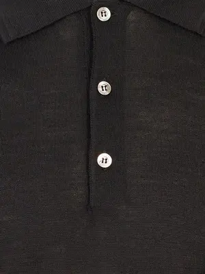 Canali Long-sleeve Knitted Polo Shirt