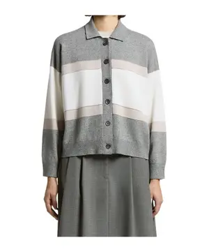 Peserico Striped Button-down Cardigan