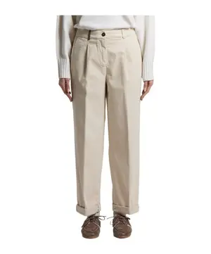 Peserico Pleated Turn-up Trousers - Nude