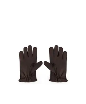 Orciani Leather Gloves With Stitched Profiles And Elastic Insert