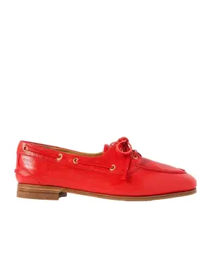 Bally Pathy Leather Boat Shoes - Red