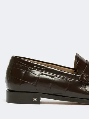 Max Mara Crocodile-embossed Loafers