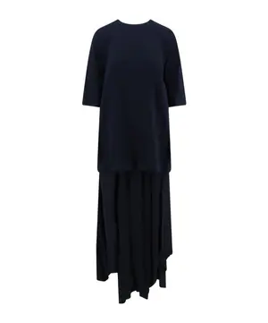 SEMICOUTURE Draped Dress - Black