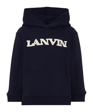 LANVIN Logo-embroidered Hoodie - Blue