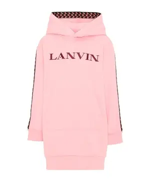 LANVIN Logo-embroidered Hooded Dress - Pink